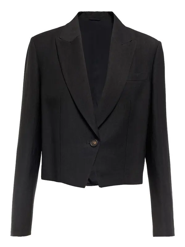 Brunello Cucinelli Cropped Blazer - Black