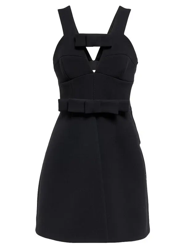JIL SANDER Wool-blend Crêpe Minidress - Black
