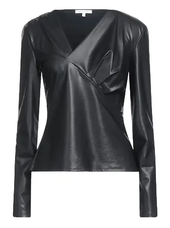 Patrizia Pepe Coated Jersey Top - Black