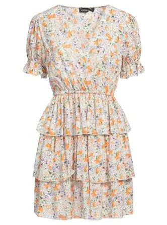 VANESSA SCOTT Floral Print Mini Dress - Orange