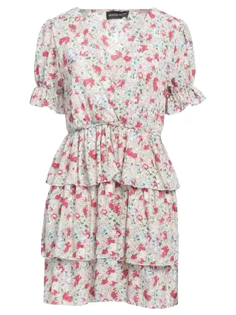 VANESSA SCOTT Floral Print Mini Dress - Red