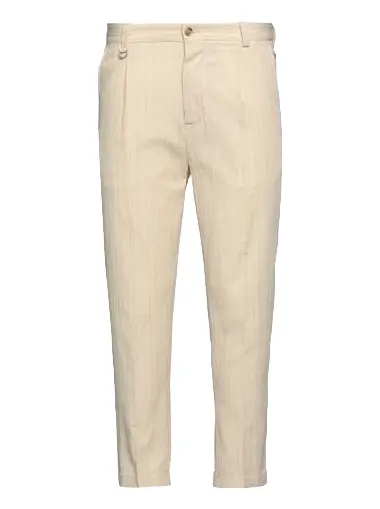 PAOLO PECORA Striped Tapered Trousers - Beige