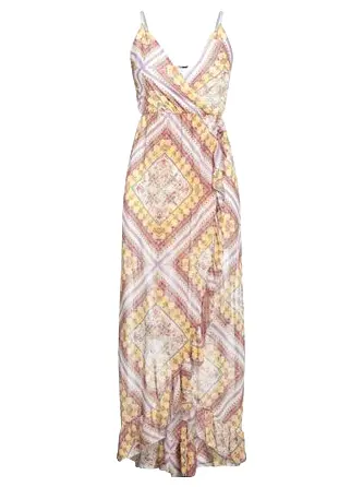 VANESSA SCOTT Maxi Flared Floral-print Dress - Yellow