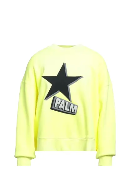 Palm Angels Sweatshirt With Appliqués And Embroidered Logo - Yellow