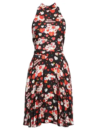 Moschino Multicolor Printed Midi Dress - Black