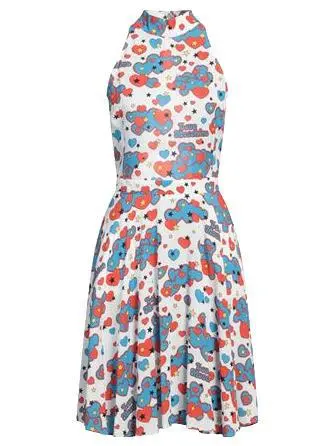 Moschino Multicolor Printed Midi Dress - White