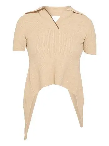 Jacquemus Knit Sweater With Camp Collar - Beige
