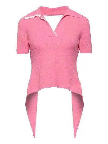 Jacquemus Knit Sweater With Camp Collar - Fuchsia