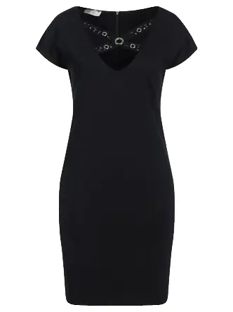 EAN 13 Mini Bodycon Dress With Appliqués - Black
