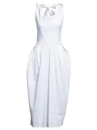 Fabiana Filippi Maxi Dress In Linen, Cotton, And Elastane - White