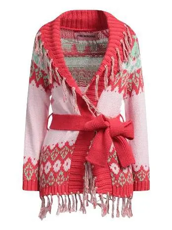 PINK MEMORIES Knitted Cardigan With Fringes - Red