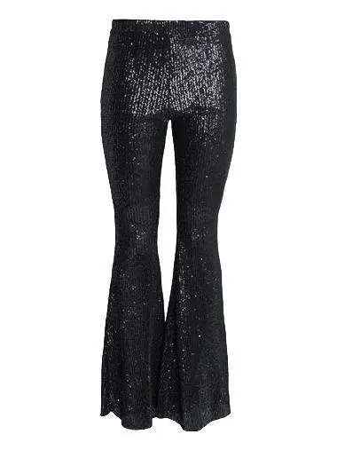 MARC ELLIS Flared Trousers With Sequins - Black
