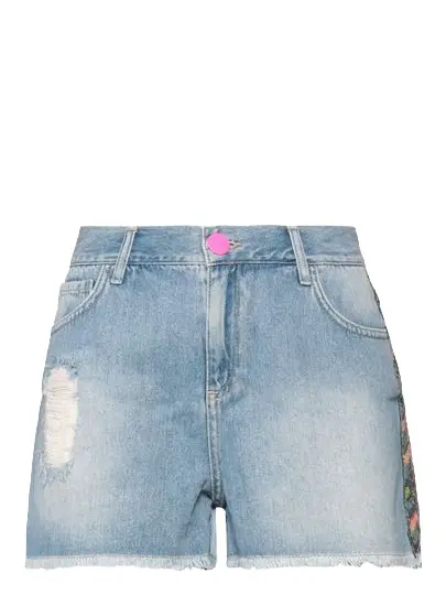 TOY G. Denim Shorts With Appliqués - Blue