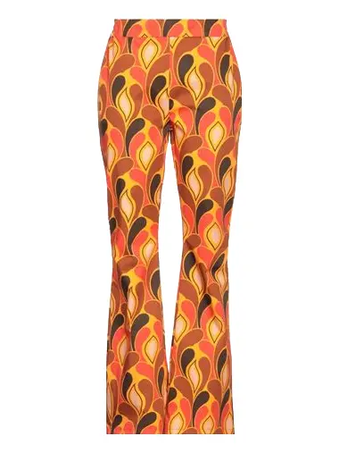 SISTE'S Printed Flared Leg Pants - Orange