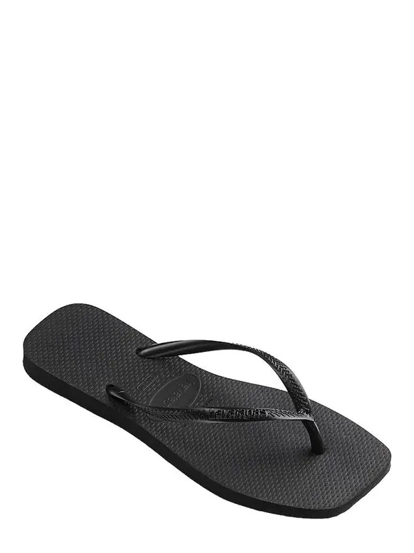 Havaianas Slim Square Toe Slip-on Sandals - Black