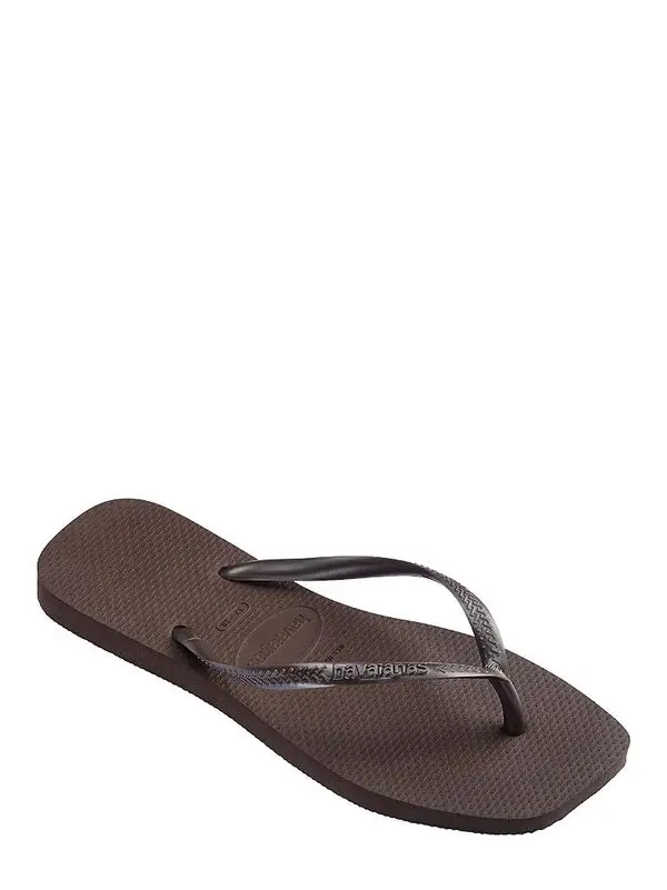 Havaianas Slim Square Toe Slip-on Sandals - Dark Brown