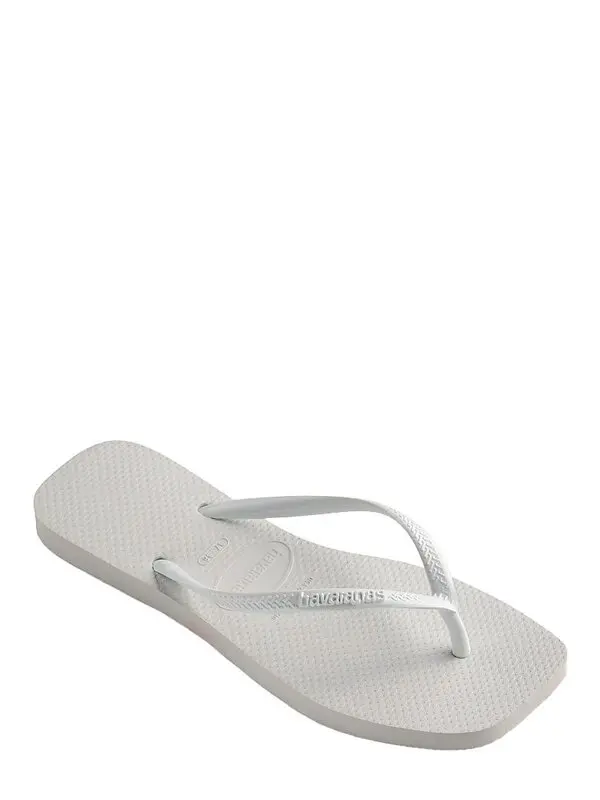 Havaianas Slim Square Toe Slip-on Sandals - White