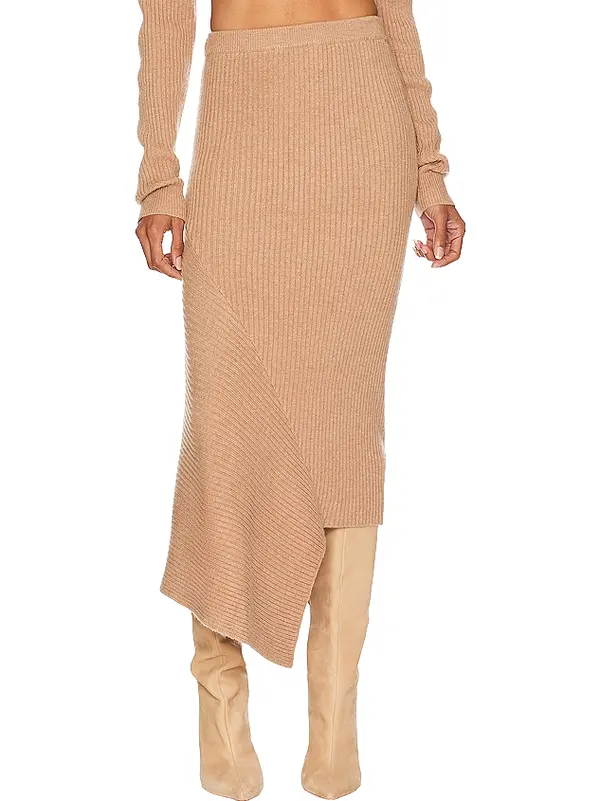 L'academie Leola Knit Midi Skirt - Camel