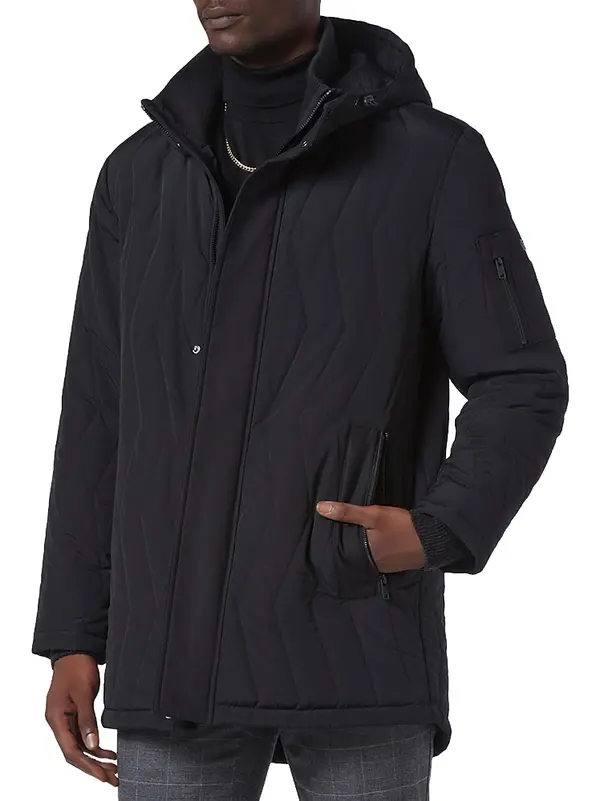 Andrew Marc Foley Parka With Hood - Black