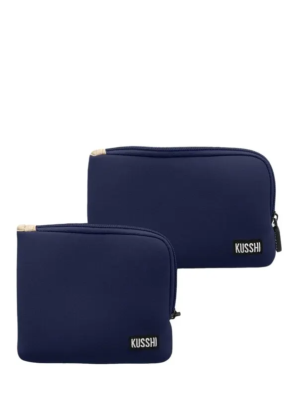 KUSSHI On The Go Pouch Set - Navy/khaki