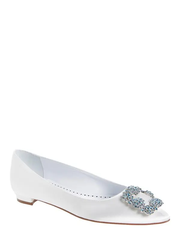 Manolo Blahnik Hangisi Flat - Cream
