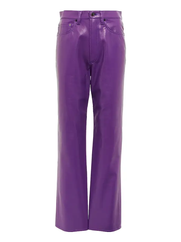 AGOLDE 90s Pinch High-rise Faux Leather Pants - Purple