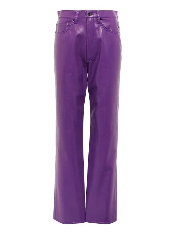 AGOLDE 90s Pinch High-rise Faux Leather Pants - Purple