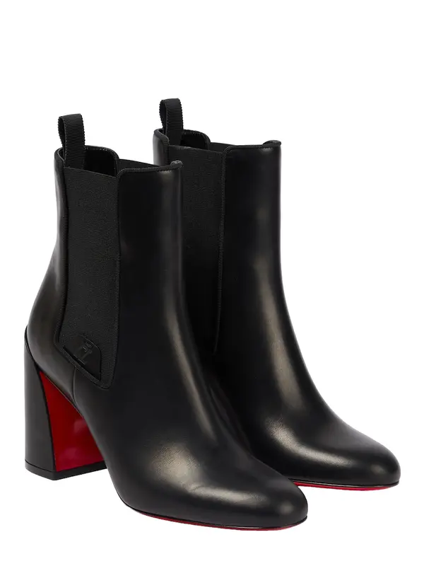 CHRISTIAN LOUBOUTIN Leather Ankle Boots - Black