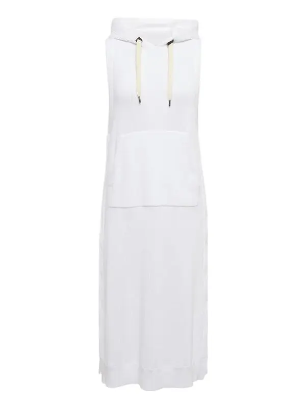 Brunello Cucinelli Hooded Midi Dress - White