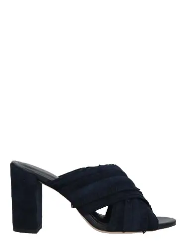 TOD'S Leather Heeled Sandals - Blue