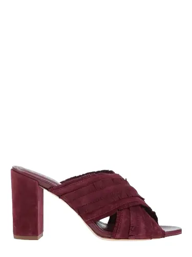 TOD'S Leather Heeled Sandals - Red