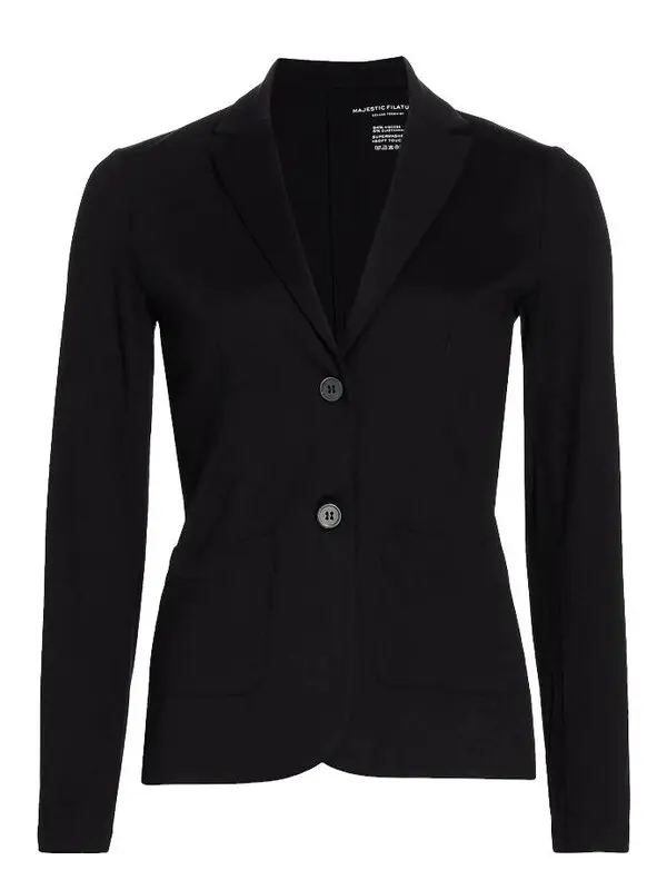 Majestic Filatures Soft Touch Two-button Blazer - Noir