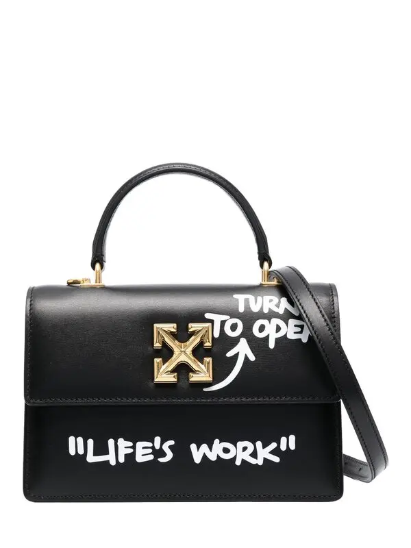 Off-White Jitney 1.4 Leather Tote - Black