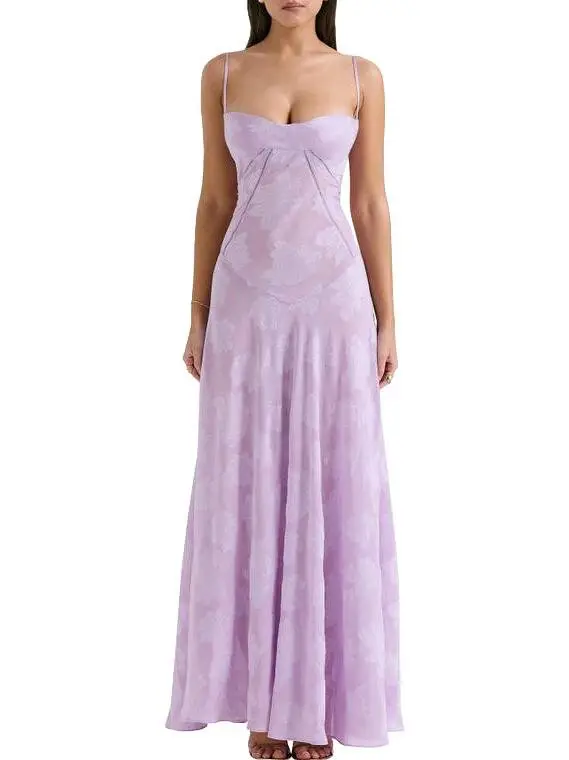 House Of Cb Seren Lace-up Back Gown - Orchid Bloom