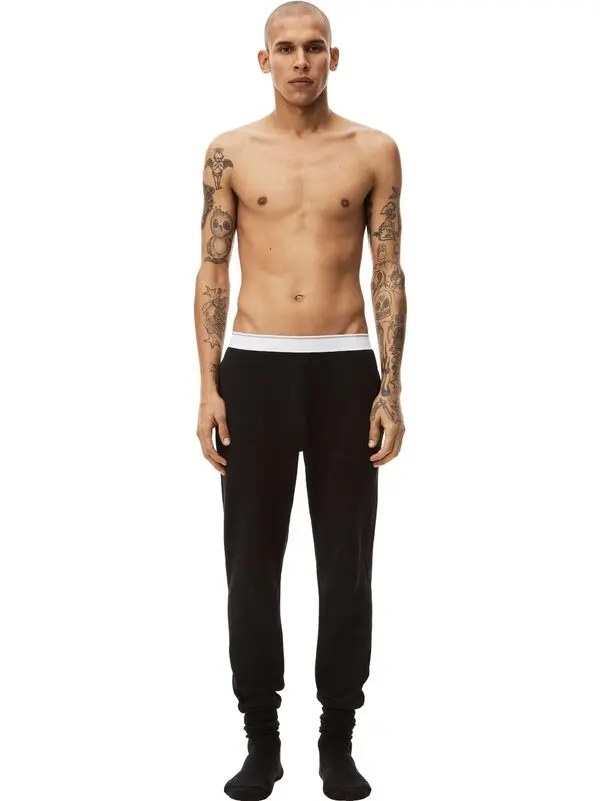 Alexander Wang Cotton Waffle Thermal Jogger - Black