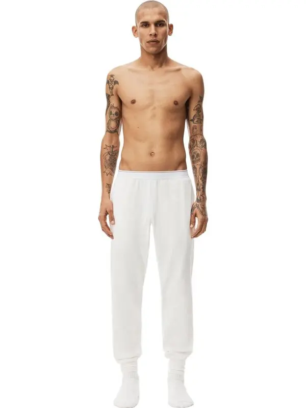 Alexander Wang Cotton Waffle Thermal Jogger - White