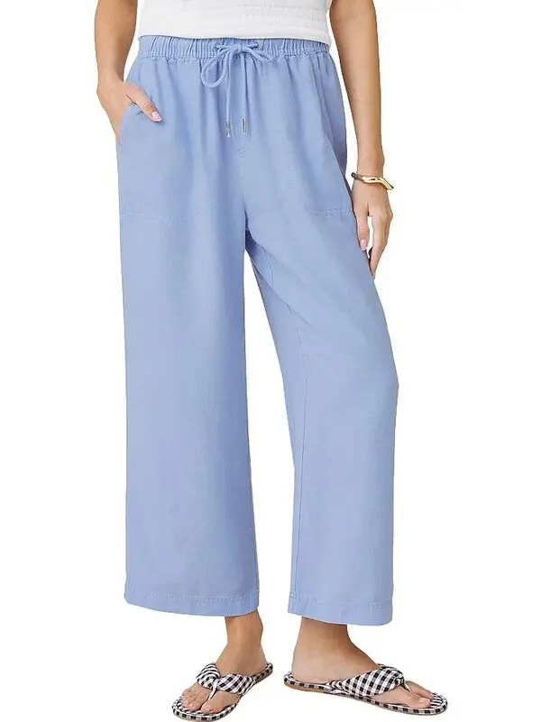 Splendid Angie Cropped Wide Leg Pants - Azure