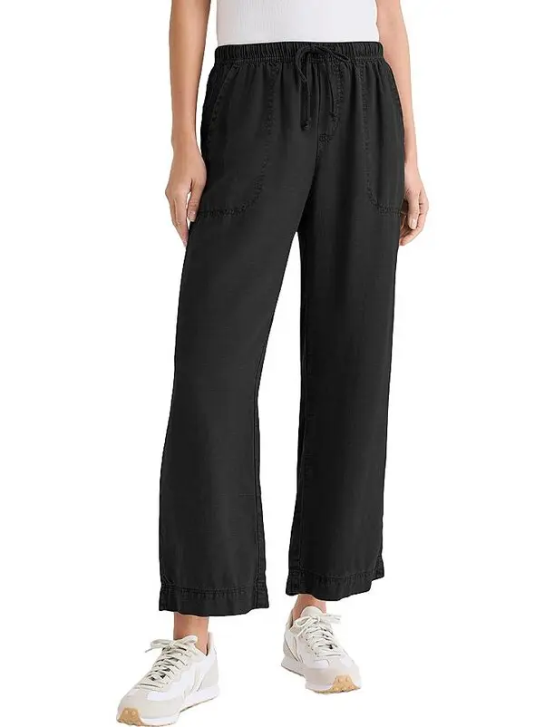 Splendid Angie Cropped Wide Leg Pants - Black
