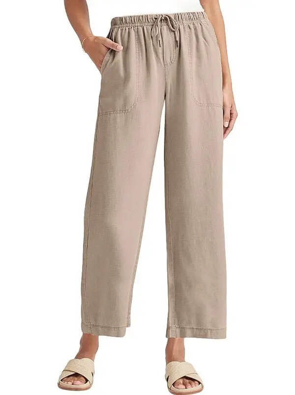 Splendid Angie Cropped Wide Leg Pants - Fawn