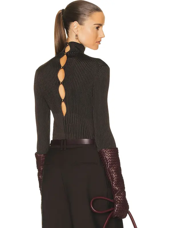 Bottega Veneta Knit Sweater - Dark Chestnut & Black