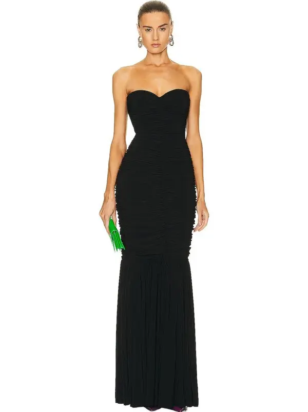 Norma Kamali Slinky Fishtail Gown - Black