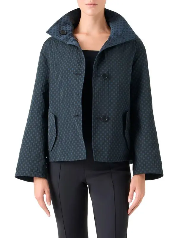 Akris Polka Dot Reversible Jacket - Black-navy