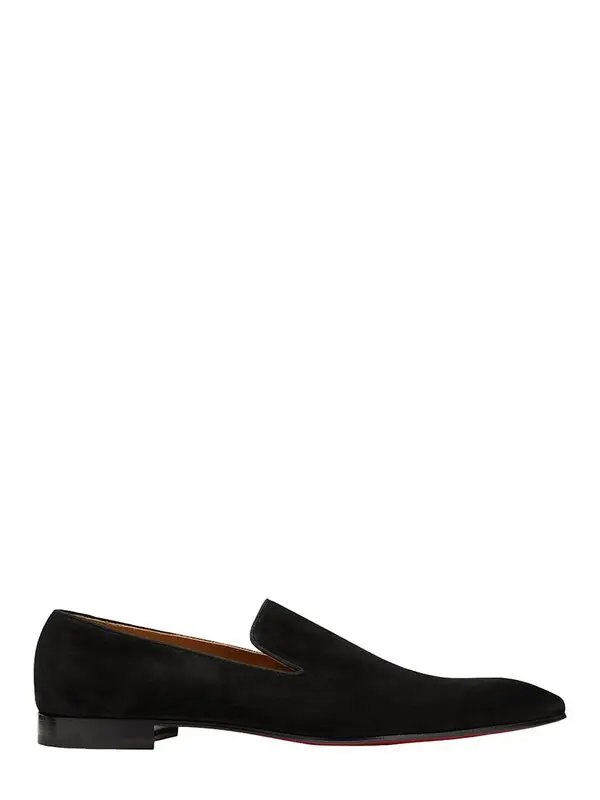 CHRISTIAN LOUBOUTIN Dandelion Suede Slip-on Loafers - Black