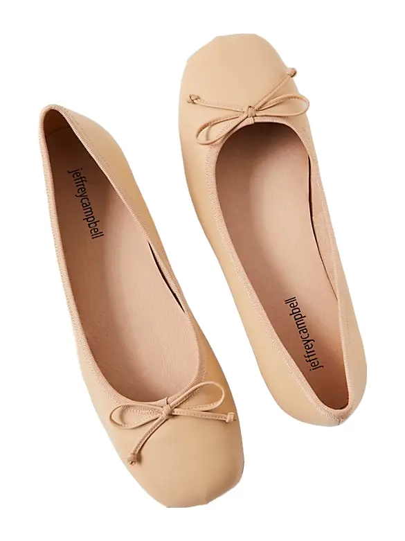 Jeffrey Campbell Aurora Ballet Flats - Natural Leather
