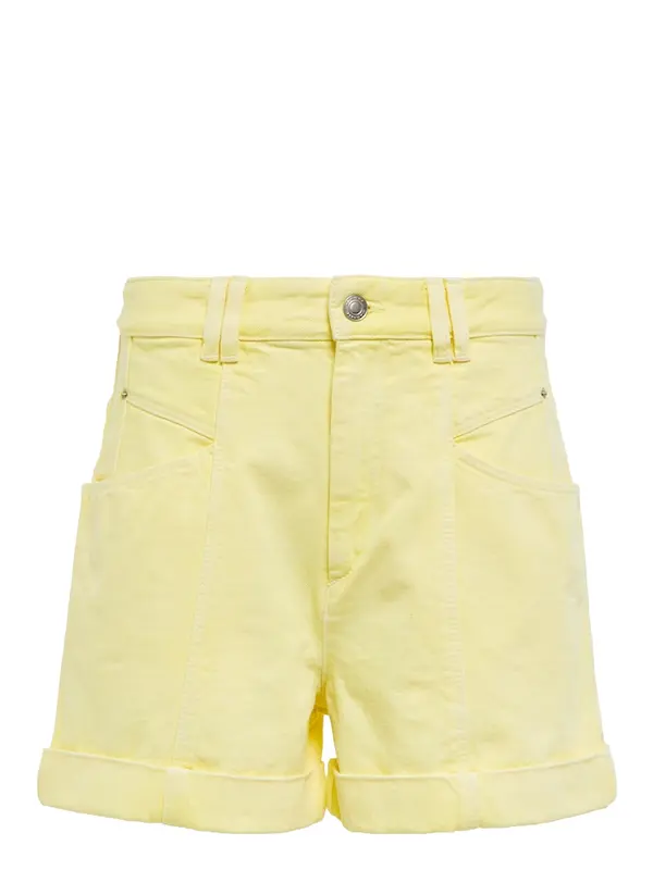 Isabel Marant Vetanio High-rise Denim Shorts - Yellow