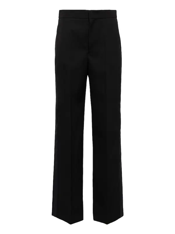 Isabel Marant Scarly Wide Leg Wool Trousers - Black