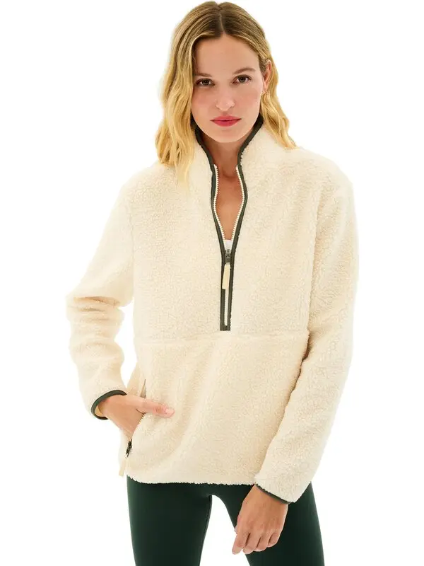 Splits59 Libby Sherpa Half Zip - Creme/military