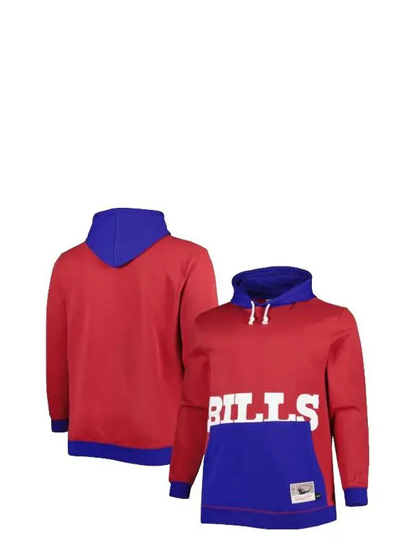 Mitchell & Ness Buffalo Bills Big Face Pullover Hoodie - Red