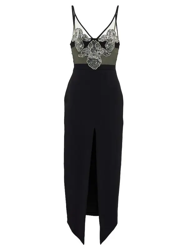 David Koma Embellished Midi Dress - Black