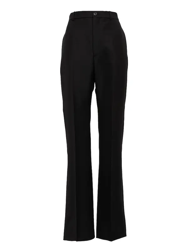 Balenciaga High-rise Wool Pants - Black